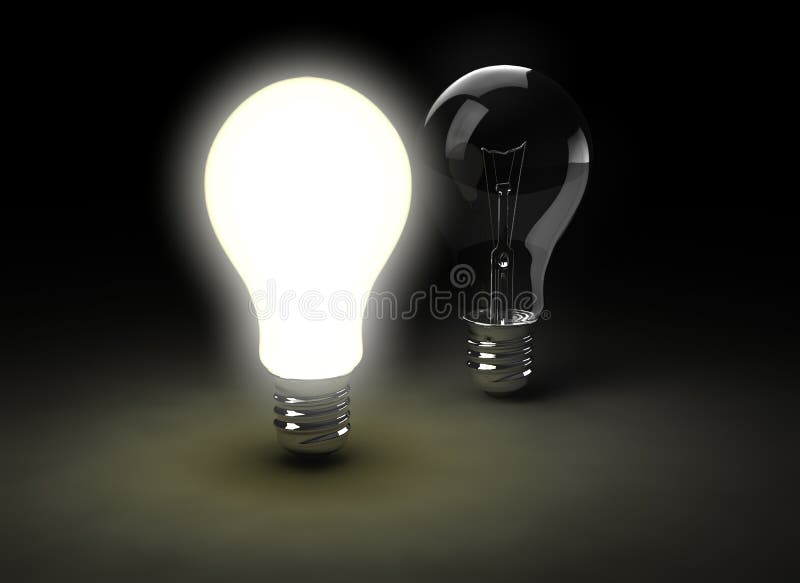Two light bulbs stock illustration. Illustration of electricity - 6629671