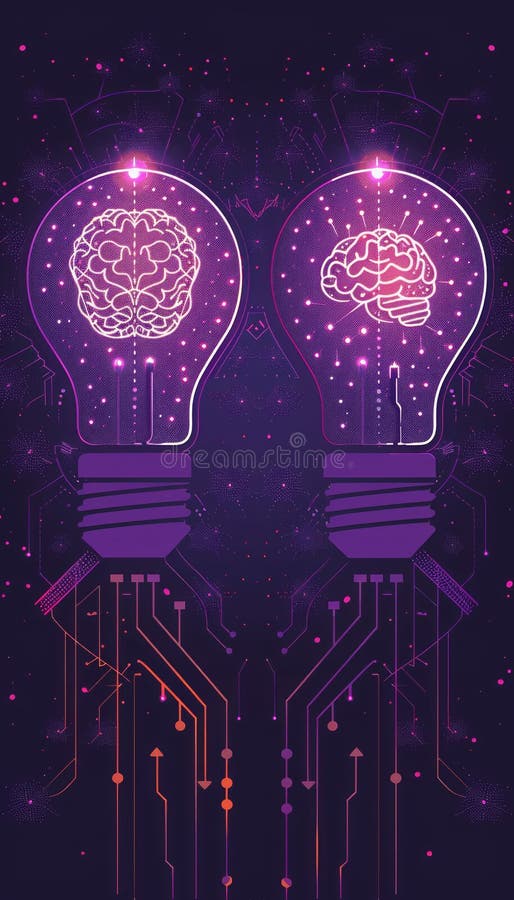 Lightbulbs Representing Human Brain Power Stock Illustrations – 7 ...