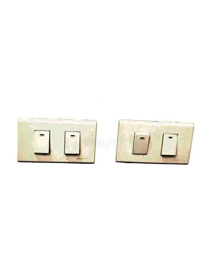 Two Light Switches To Turn on and Off. Stock Image - Image of light ...