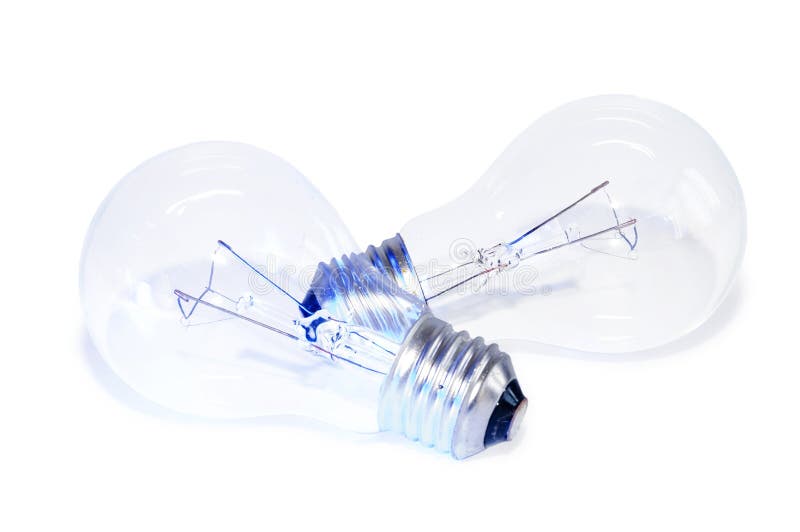 Two Lightbulbs in a Blue Light Stock Image - Image of glow, refraction ...