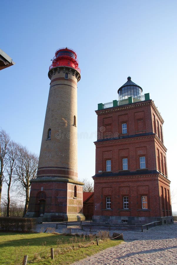 Two Lighthouses of Cape Arkona on the German Island of Ruegen. Stock ...