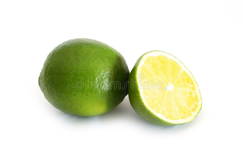 Two Limes on White Background Stock Photo - Image of sour, healthy ...