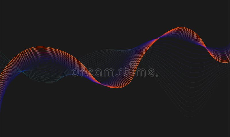 Two Line Wave Abstract Blend Stock Vector - Illustration of array ...