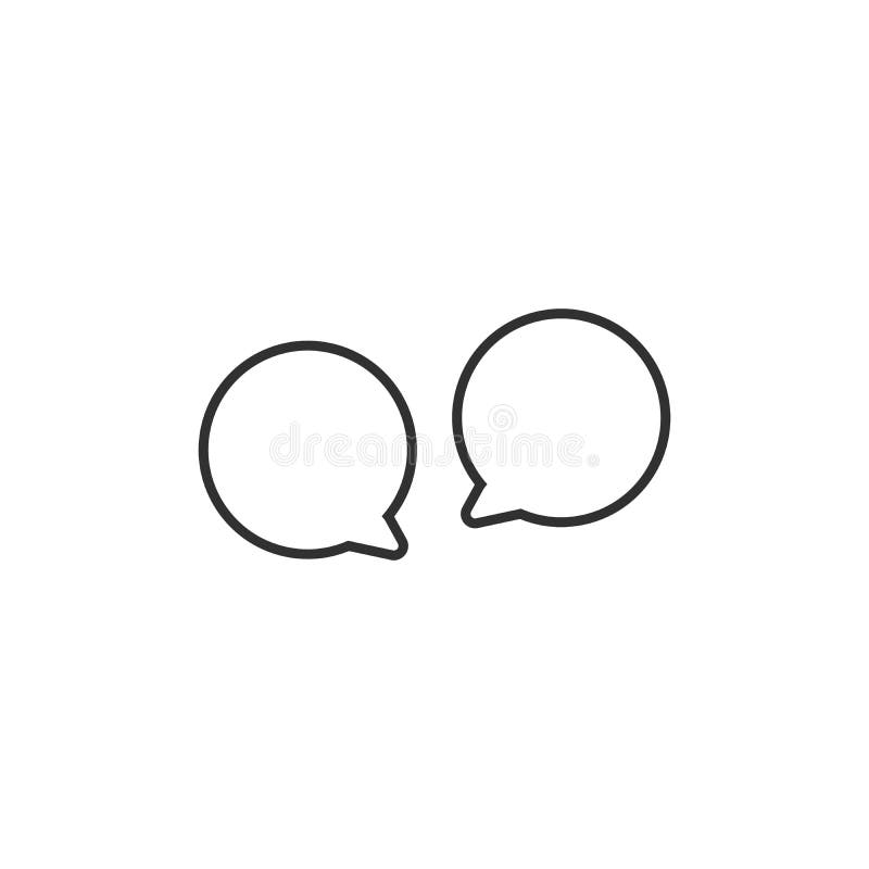 Two Linear Speech Bubbles Icon. Two Round Speech Bubbles. Editable ...