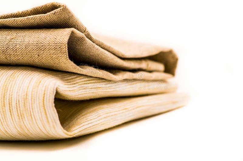 Two Linen Texture Table Napkins Stock Photo - Image of roll, brown ...
