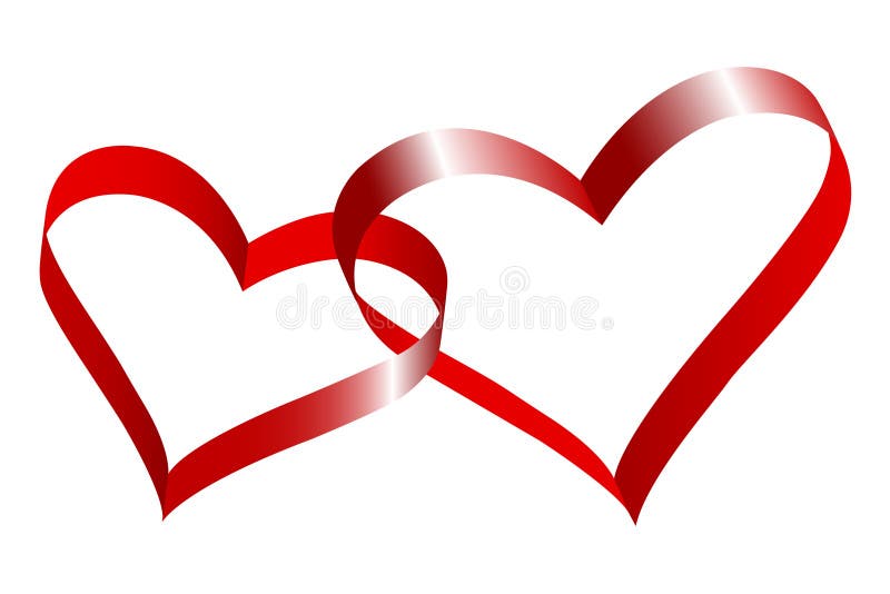 Two linked hearts. stock vector. Illustration of lovers - 3943416