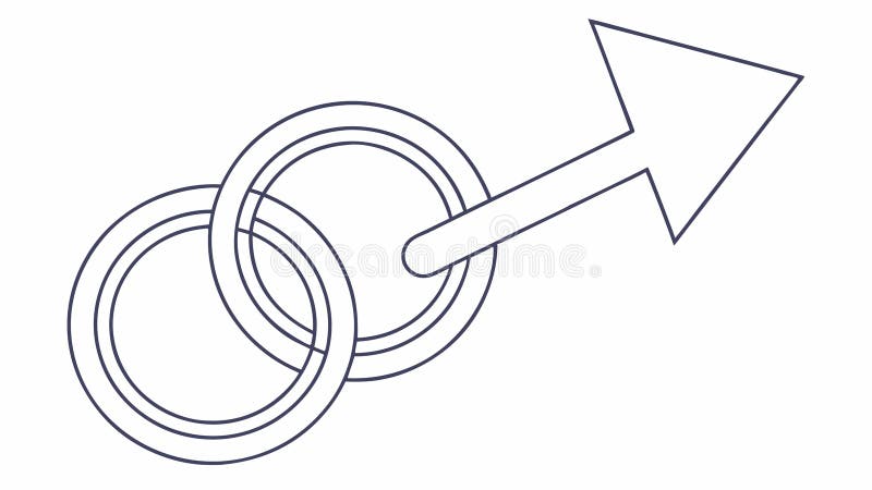 Two Linked Rings with Directional Arrow Relationship Progress Vector ...
