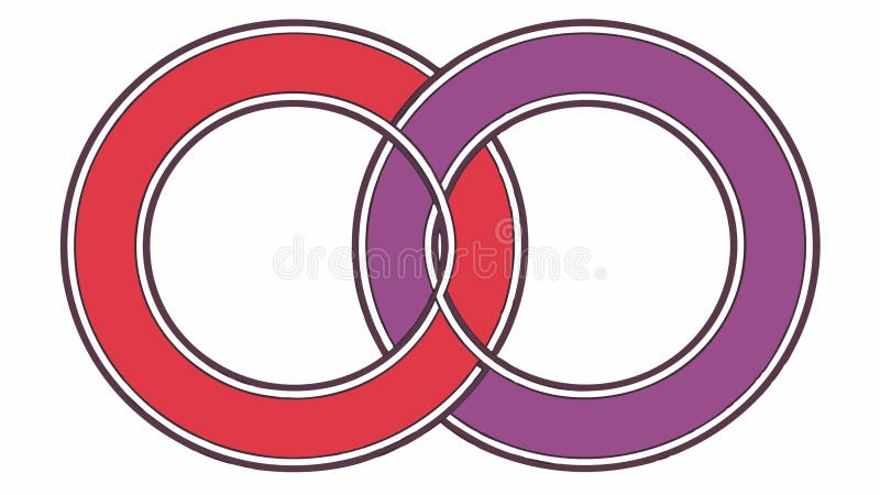 Two Linked Rings Illustration, Connection, Relationship, or Abstract ...
