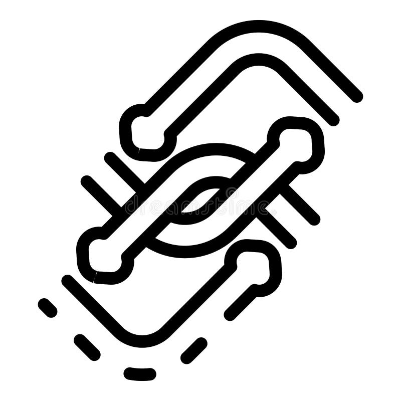 Two Chain Links and Globe Icon, Outline Style Stock Vector ...