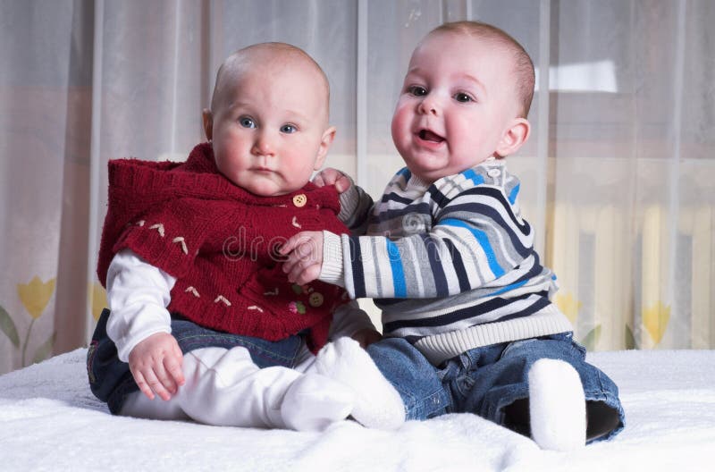 Two babies talking stock photo. Image of childhood, care - 7433336