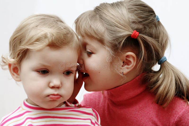 Two little children stock photo. Image of secrecy, offspring - 7407328