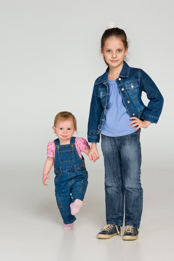 Two Little Children Together Stock Image - Image of caucasian, indoors ...