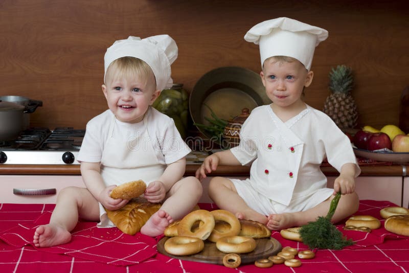 Two funny cooks stock image. Image of laughing, infant - 3037235