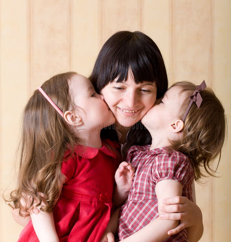 Mother Kiss and Breast Feeding Her Baby Girl Stock Photo - Image of ...