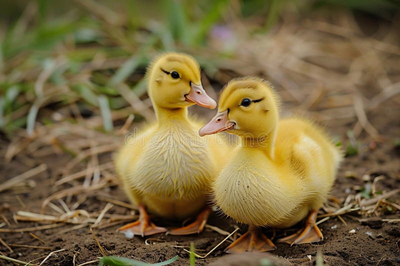 Two Little Ducks on the Farm Stock Illustration - Illustration of duck ...
