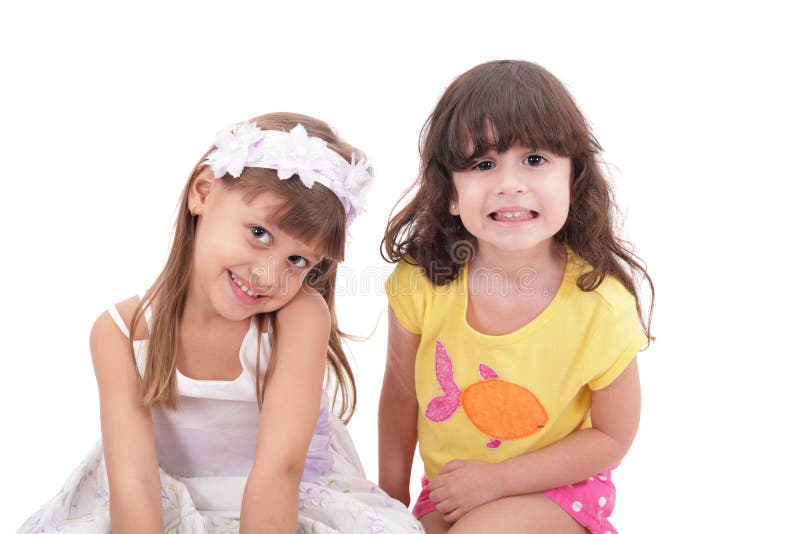 Two little friends stock image. Image of studio, child - 32643299