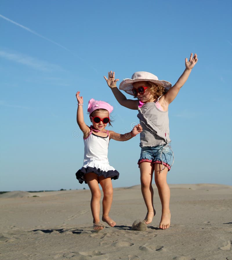 Two little girl fun stock image. Image of summer, happy - 21161293