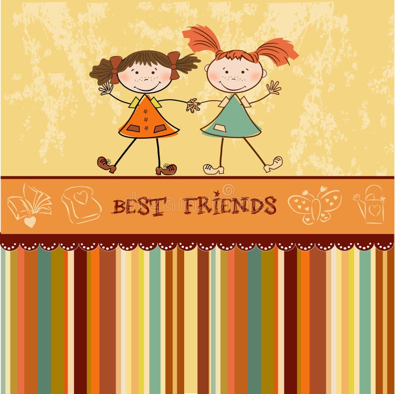 Two Best Friend Girls Making a Forever Sign Stock Photo - Image of kids ...