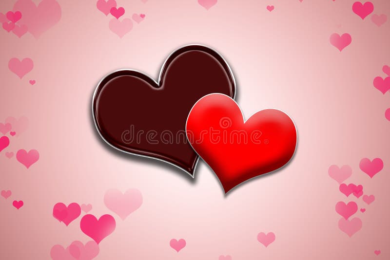 Two little hearts stock illustration. Illustration of abstract - 136849397