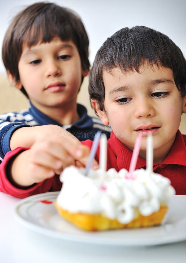Two little kid boy stock image. Image of festive, cream - 13978399