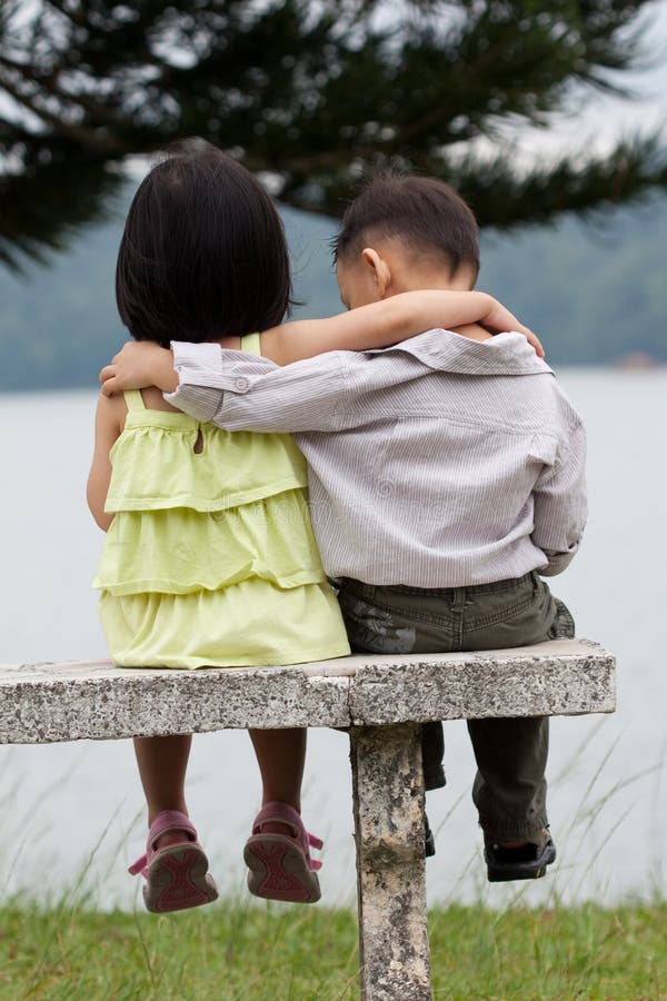Two Little Kids Dating in a Park Stock Photo - Image of chinese ...