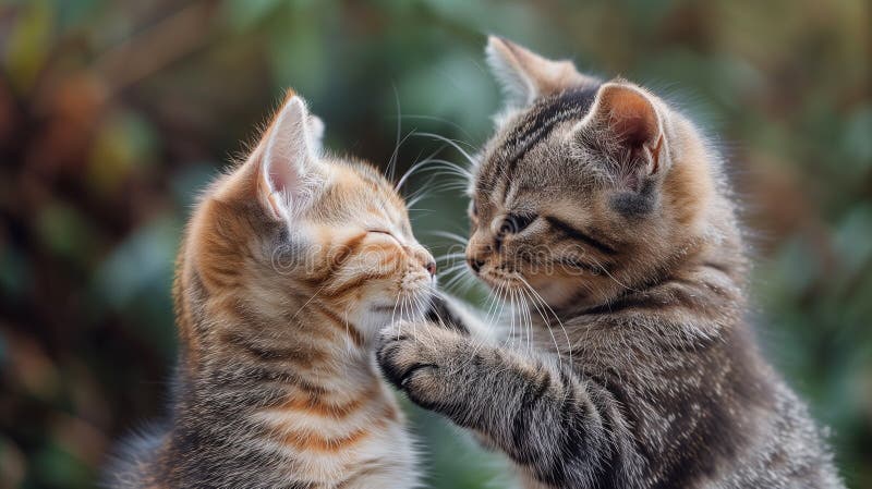 Two Little Kittens Playing and Cuddling Stock Photo - Image of kittens ...