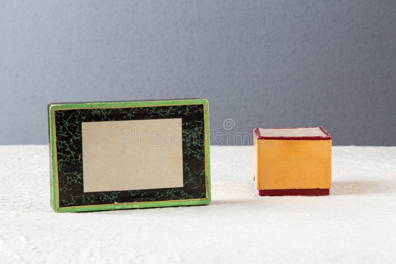 Two little old boxes stock photo. Image of design, carton - 366349008
