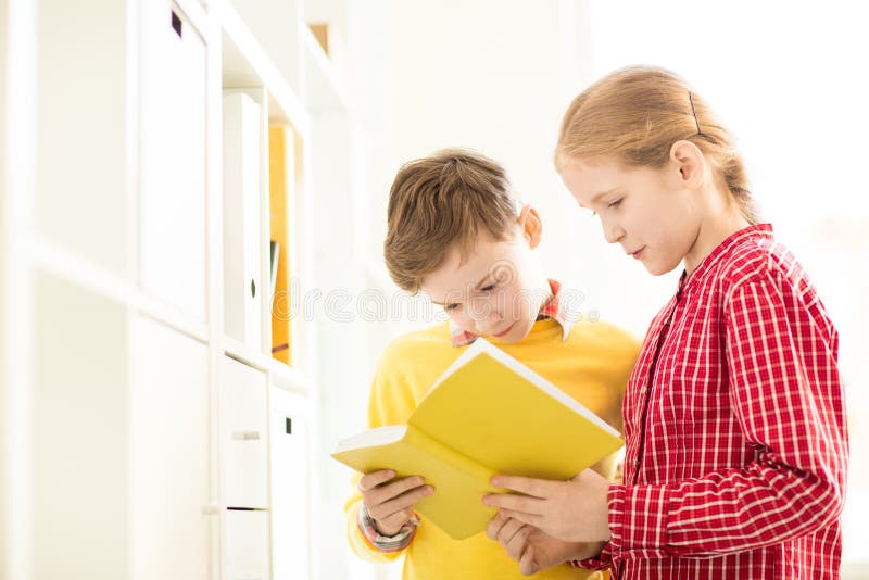 Curious readers stock image. Image of discussing, schoolgirl - 117561741
