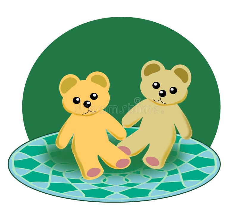 Two little Teddy Bears stock illustration. Illustration of small - 44330562