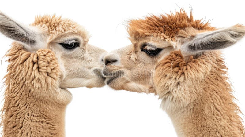 Two Llamas Standing Side by Side. Ideal for Animal Lovers Stock Photo ...