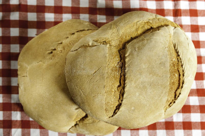 Two Loaves Of Bread And Sliced On A White. The View Of The Top Stock ...