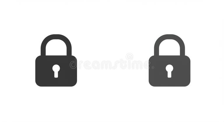 Two Lock Icons are Centered on a White Background. Each Lock Features a ...