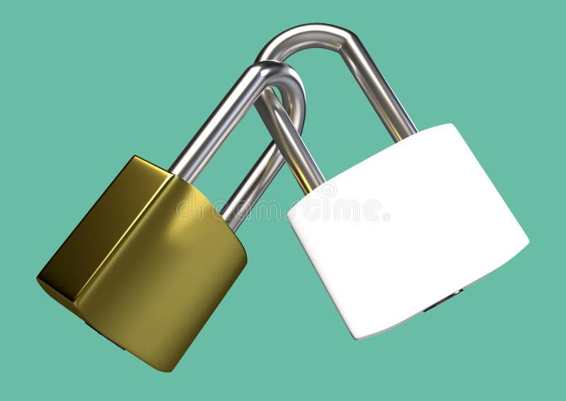 Two locked padlocks. stock illustration. Illustration of protection ...