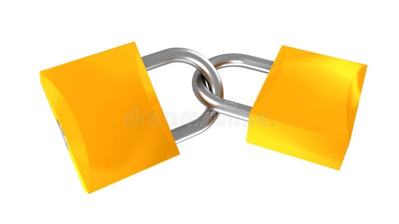 Two locks 3d illustration stock illustration. Illustration of gold ...