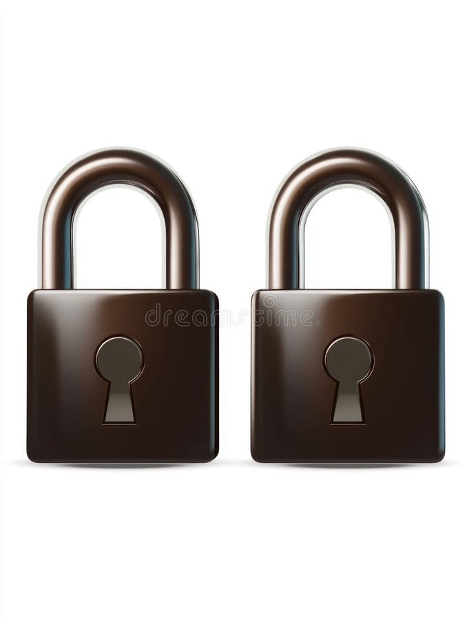 Two Locks with a Keyhole in the Middle Stock Photo - Image of privacy ...