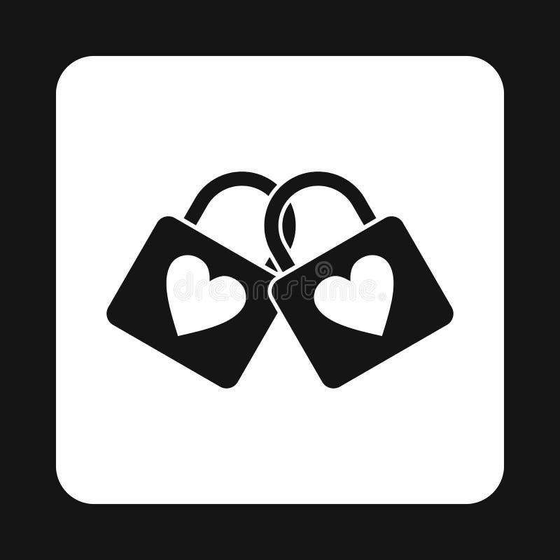 Two Locks of Lovers Icon, Simple Style Stock Vector - Illustration of ...