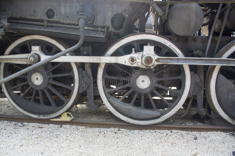 Two Locomotive Wheels. Wheels of the Old Train Stock Image - Image of ...