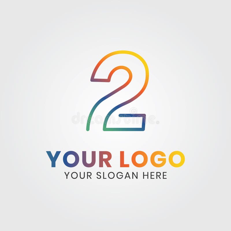 2 Two Logo Concept Clorful Illustration Vector Design Stock Vector ...