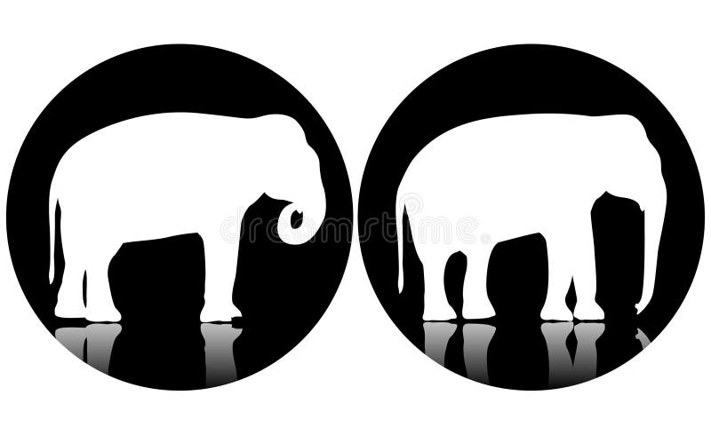Two logo elephants stock illustration. Illustration of black - 6128399