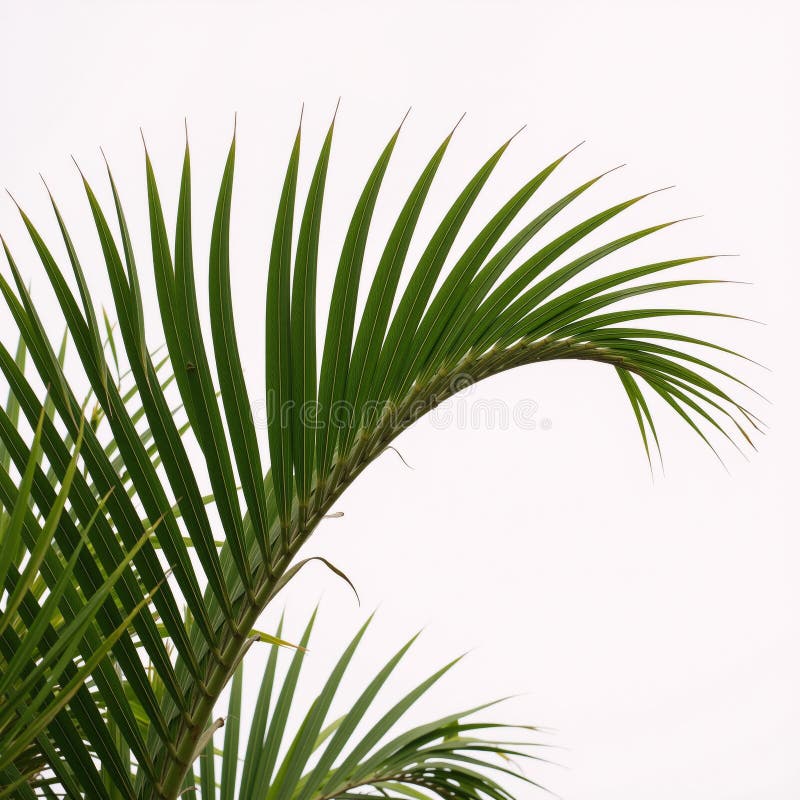 Two Lone Palm Trees on Pristine White Backdrop Stock Illustration ...