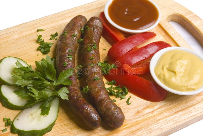 Two long frankfurters stock image. Image of partsley, meal - 5968417