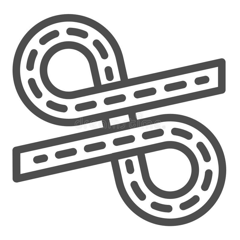 Two Loop Road Tracks Line Icon, Making Road Concept. Vector Graphics ...