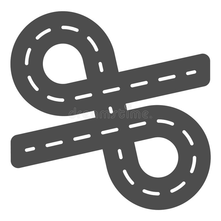Two Loop Road Tracks Solid Icon, Making Road Concept. Vector Graphics ...