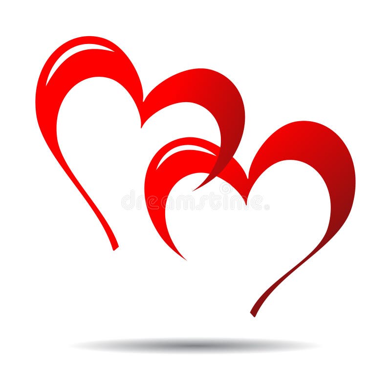 Two Hearts, Linked Red, Vector Stock Vector - Illustration of celebrate ...