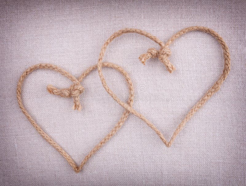 Two Heart Ropes Connected To a Knot Stock Photo - Image of date ...