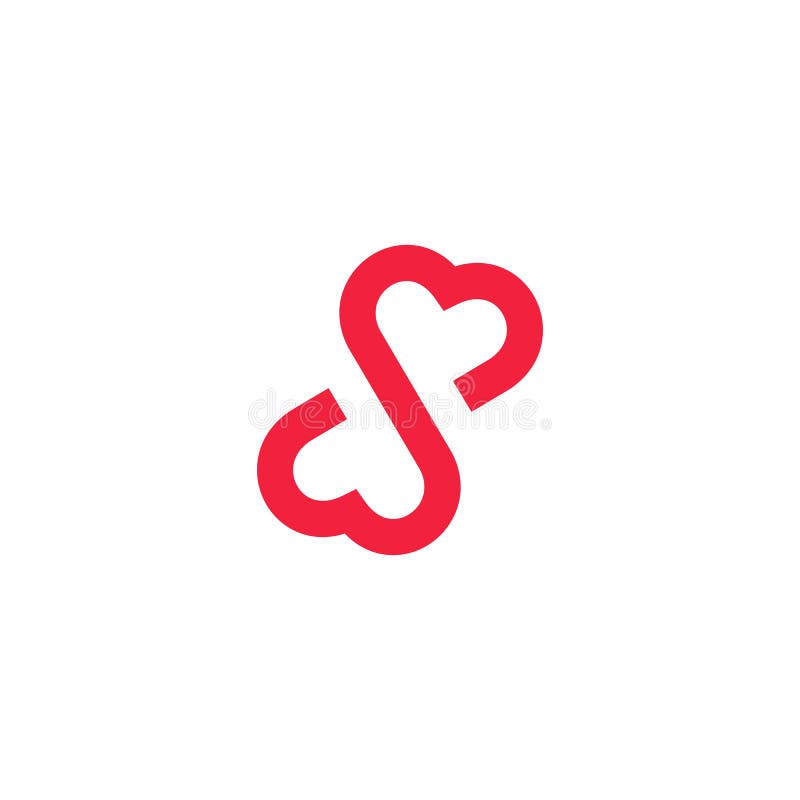 Two Love Logo Icon Concept Vector Stock Illustration Stock Illustration ...
