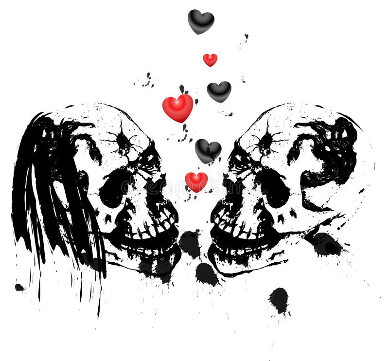 Two Love Skulls Stock Vector Illustration Of Style Heart 4720421