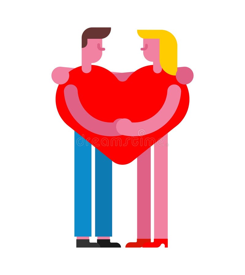 Two Lovers in Heart. One Heart for Two Lovers Stock Vector ...