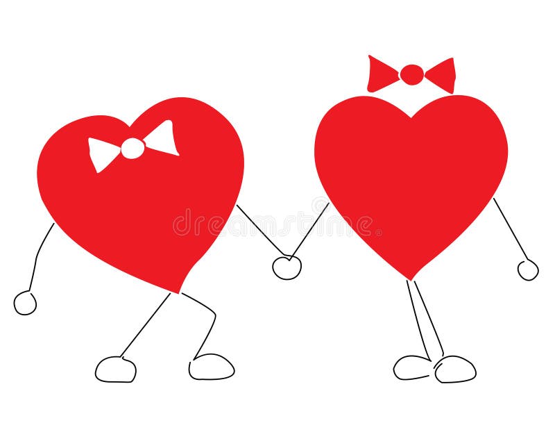 Two lovers heart stock vector. Illustration of alone - 48812098