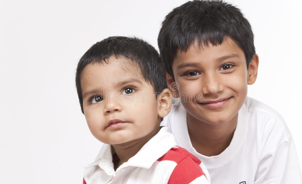 Two Loving Brothers in Indoors Stock Image - Image of boys, male: 28486719